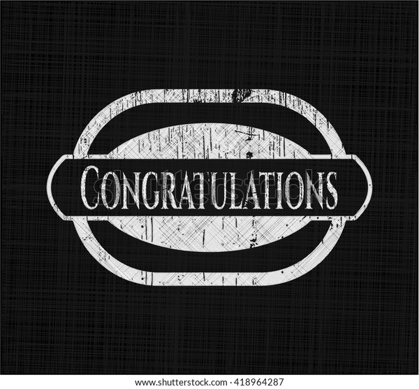 Congratulations Chalkboard Emblem Written On Blackboard Stock Vector ...