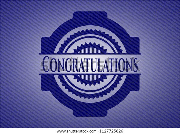 Congratulations Emblem Jean High Quality Background Stock Vector ...