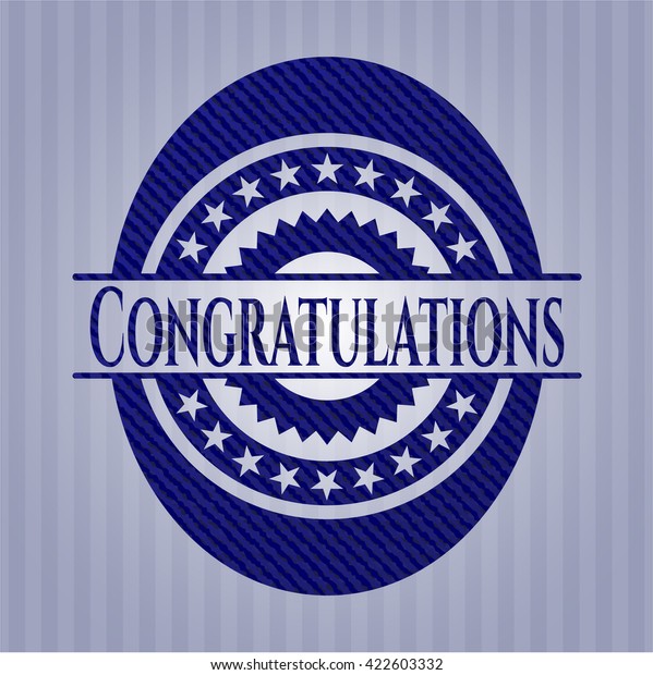 Congratulations Emblem Jean High Quality Background Stock Vector ...