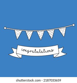 Congratulations Flag Graduation Celebrate Theme Digital Stock Vector ...