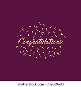 Congratulations Sign Confetti Vector Illustration Stock Vector (Royalty ...