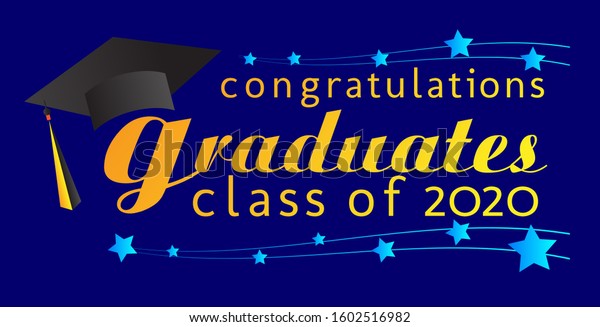 Congratulations Graduates Class 2020 Graphics Elements Stock Vector ...