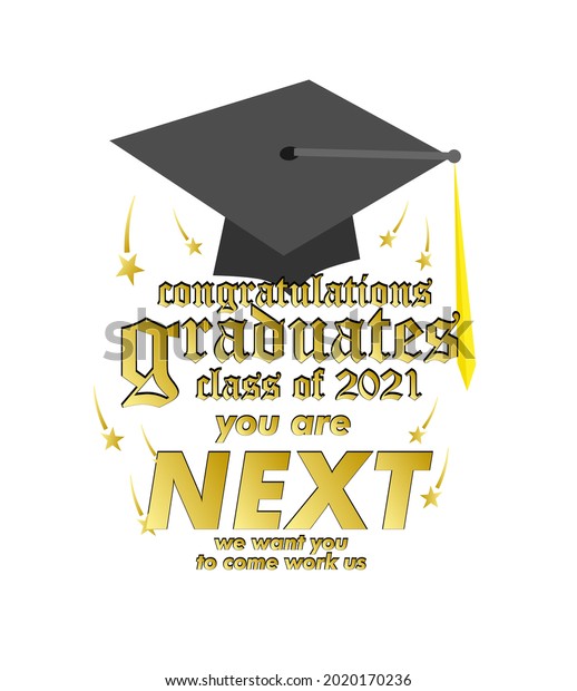 Congratulations Graduates Class 2021 Text Vector Stock Vector (Royalty ...