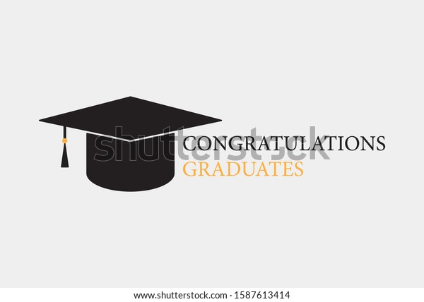Congratulations Graduates Graduation Cap Logo Design Stock Vector ...
