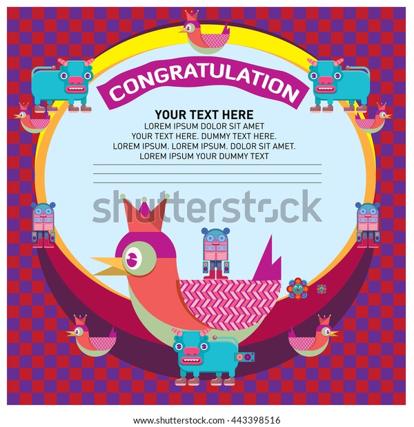 Congratulations Greeting Card Design Template Colorful Stock Vector ...
