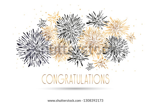Congratulations Greeting Card Lettering Design Black Stock Vector ...