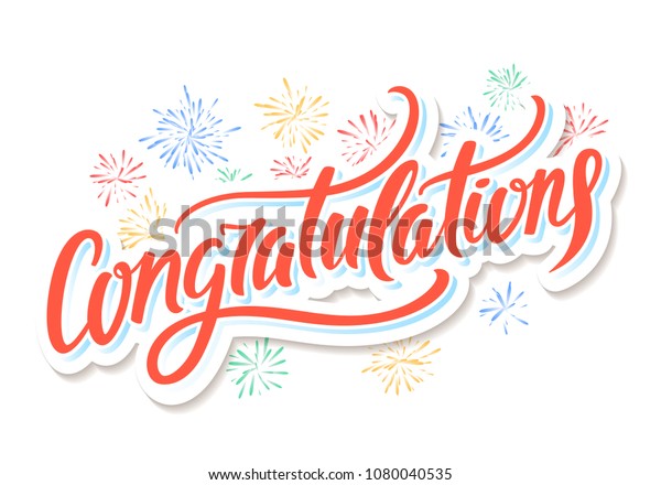 Felicitaciones.Tarjeta de felicitación. Grabado de vectores.: vector de ...