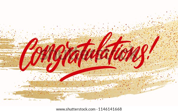 Congratulations Greeting Card Vector Lettering Stock Vector (Royalty ...