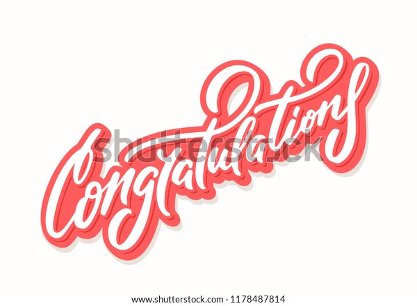 Congratulations Greeting Card Vector Lettering Stock Vector (Royalty ...