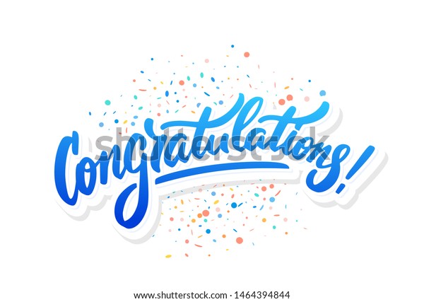 Congratulations Greeting Card Vector Lettering Stock Vector (Royalty ...