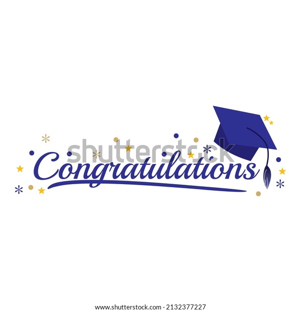 Congratulations Greeting Sign Graduation Vector Illustration Stock ...