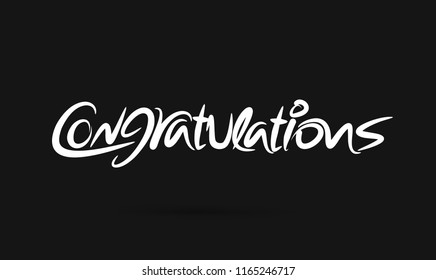 Congratulations Hand Lettering Modern Brush Calligraphy Stock Vector ...