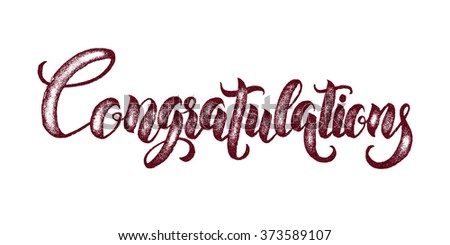 Congratulations Hand Lettering Modern Brush Calligraphy Stock Vector ...