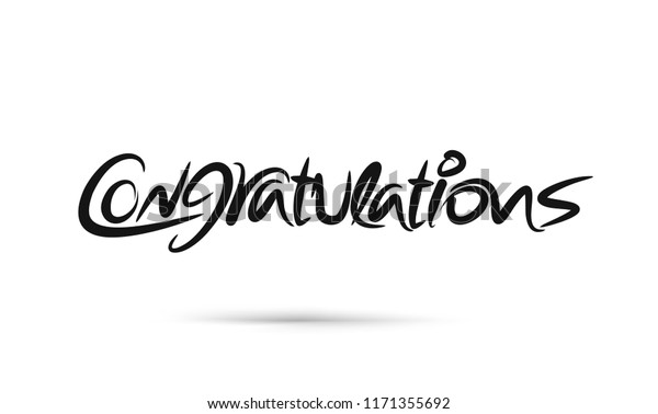 Congratulations Hand Lettering Modern Brush Calligraphy Stock Vector ...