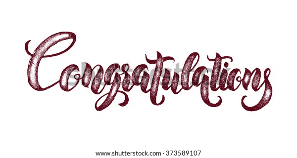 Congratulations Hand Lettering Modern Brush Calligraphy Stock Vector ...