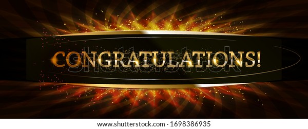 Congratulations Hand Lettering Modern Calligraphy Gold Stock Vector ...