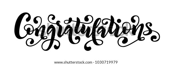 Congratulations hand lettering quote. Hand drawn modern brush ...