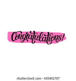 Congratulations Hand Lettering Typography Word On Stock Vector (Royalty ...