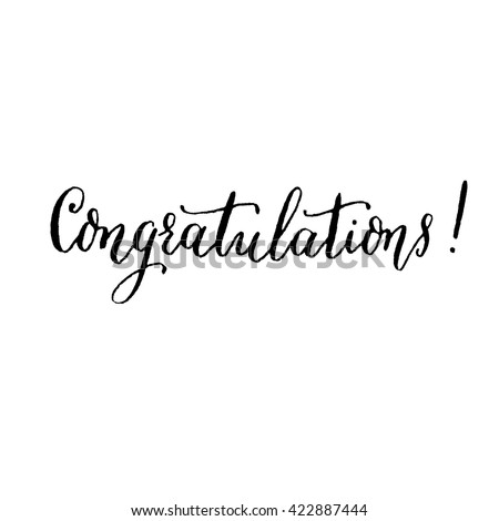 Congratulations Hand Lettering Vector Modern Calligraphy 스톡 벡터(사용료 없음 ...