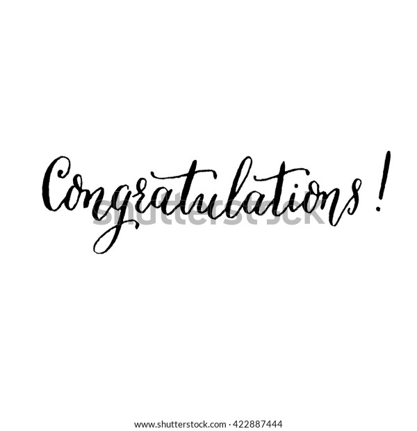 Congratulations Hand Lettering Vector Modern Calligraphy: เวกเตอร์สต็อก ...