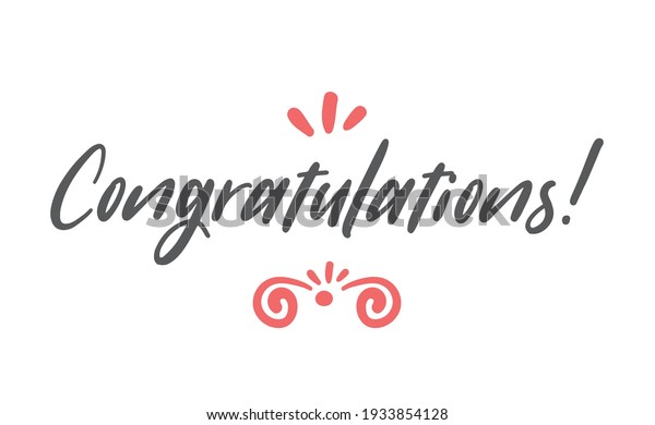 Congratulations Hand Written Lettering Calligraphic Text Stock Vector ...