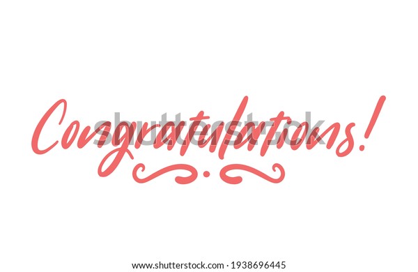 Congratulations Hand Written Lettering Calligraphic Text Stock Vector ...