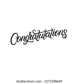 Congratulations Hand Written Lettering Modern Brush Stock Vector ...