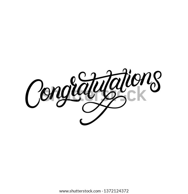 Congratulations Hand Written Lettering Modern Brush Stock Vector ...