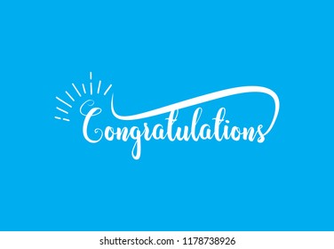 Congratulations Image Isolated On Blue Background Stock Vector (Royalty ...