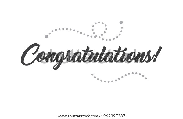 Congratulations Lettering Calligraphic Style Typo Design: vector de ...
