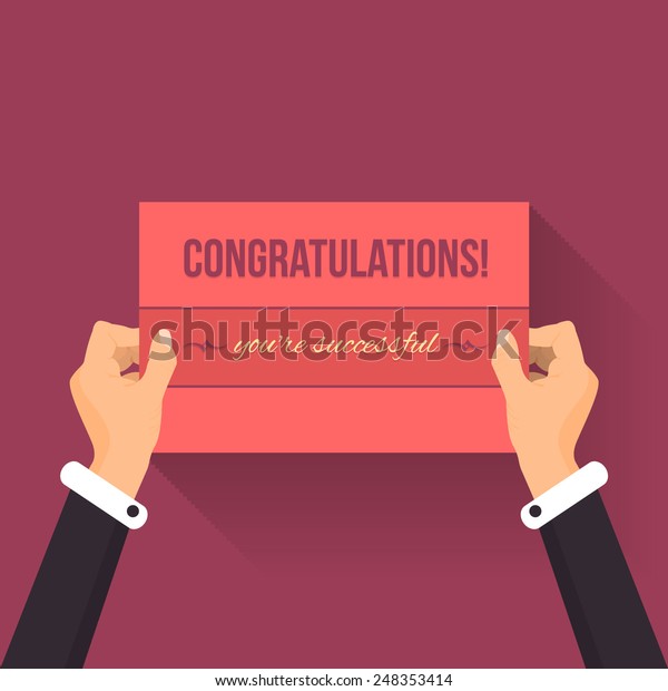 Congratulations Lettering Card Hold Hands Vector Stock Vector (Royalty ...