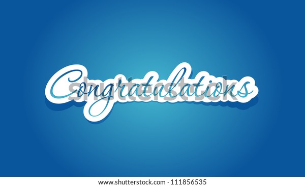 Congratulations Lettering On Blue Background Vector Stock Vector ...
