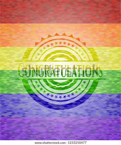 Congratulations Lgbt Colors Emblem Stock Vector (Royalty Free ...