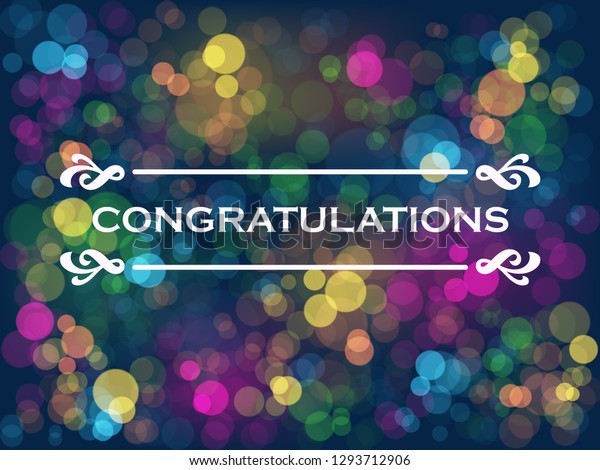 Congratulations On Colorful Bokeh Lights Background Stock Vector ...