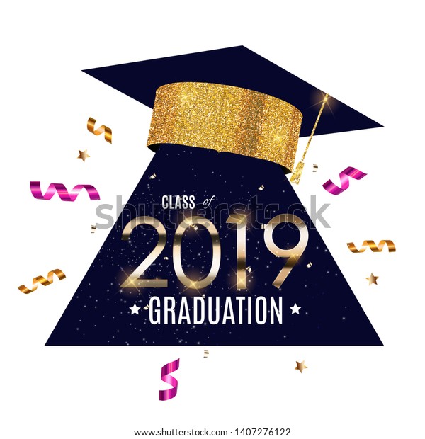 Congratulations On Graduation 2019 Class Background Stock Vector ...
