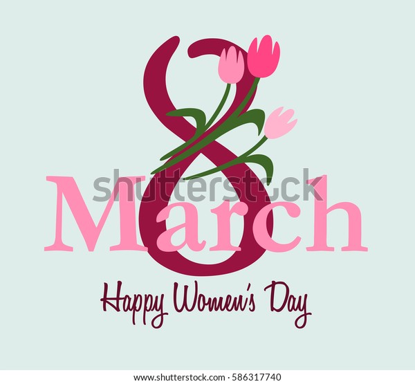 Congratulations On March 8 Congratulatory Drawing Stock Vector (Royalty ...
