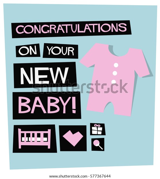 Congratulations On Your New Baby Flat Stock Vector (Royalty Free ...
