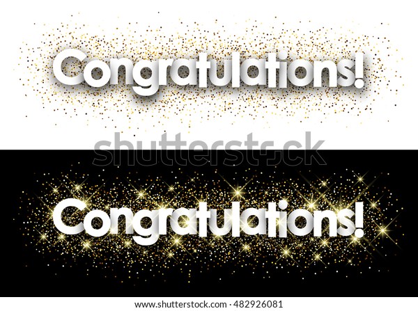 Congratulations Paper Banner Shining Sand Vector Stock Vector (Royalty ...