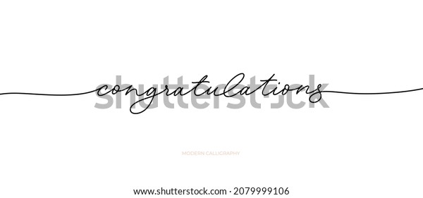 Congratulations Pen Calligraphy Banner Handwritten Modern Stock Vector ...