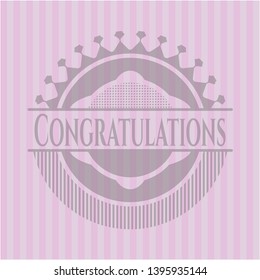 Congratulations Pink Emblem Retro Vector Illustration Stock Vector ...