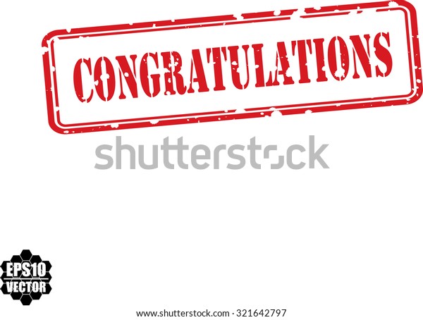 Congratulations Red Grunge Rubber Stamp Concept 스톡 벡터(로열티 프리) 321642797 ...