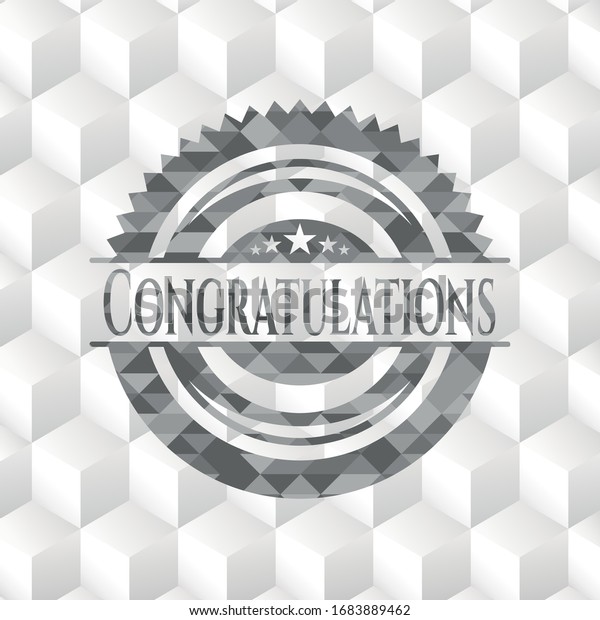 Congratulations Retro Style Grey Emblem Geometric Stock Vector (Royalty ...