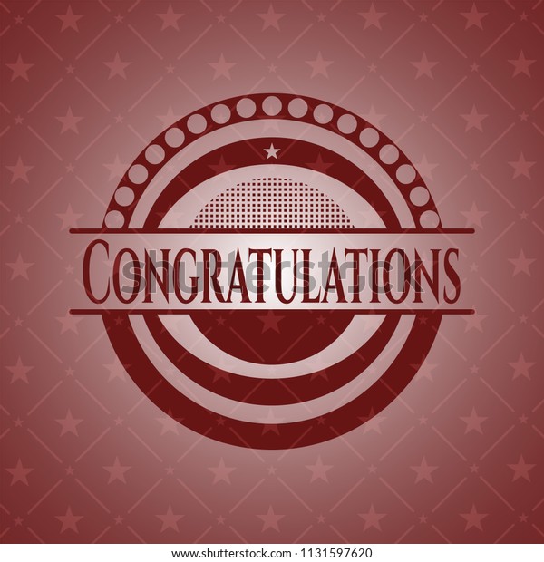 Congratulations Retro Style Red Emblem: vector de stock (libre de ...