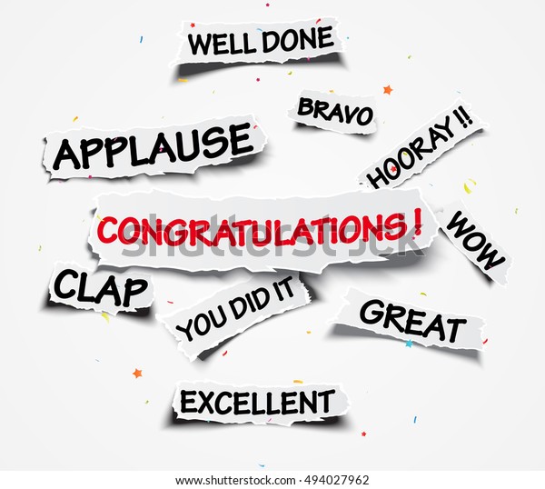 Congratulations Sign On Ripped Paper Over Stock Vector (Royalty Free ...