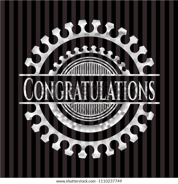 Congratulations Silver Badge Emblem Stock Vector (Royalty Free ...