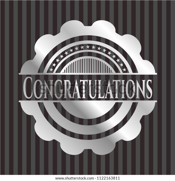 Congratulations Silver Shiny Badge Stock Vector (Royalty Free ...