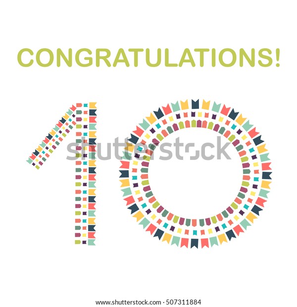 Congratulations Ten Years Vector Illustration Stock Vector (Royalty ...