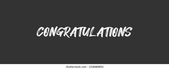 Congratulations Text Calligraphy Handwritten Modern Brush Stock Vector ...