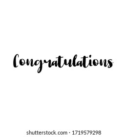 Congratulations Text Hand Drawn Style Lettering Stock Vector (Royalty ...