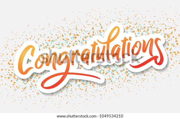 Congratulations Typography Lettering Handwritten Vector Greeting Stock ...